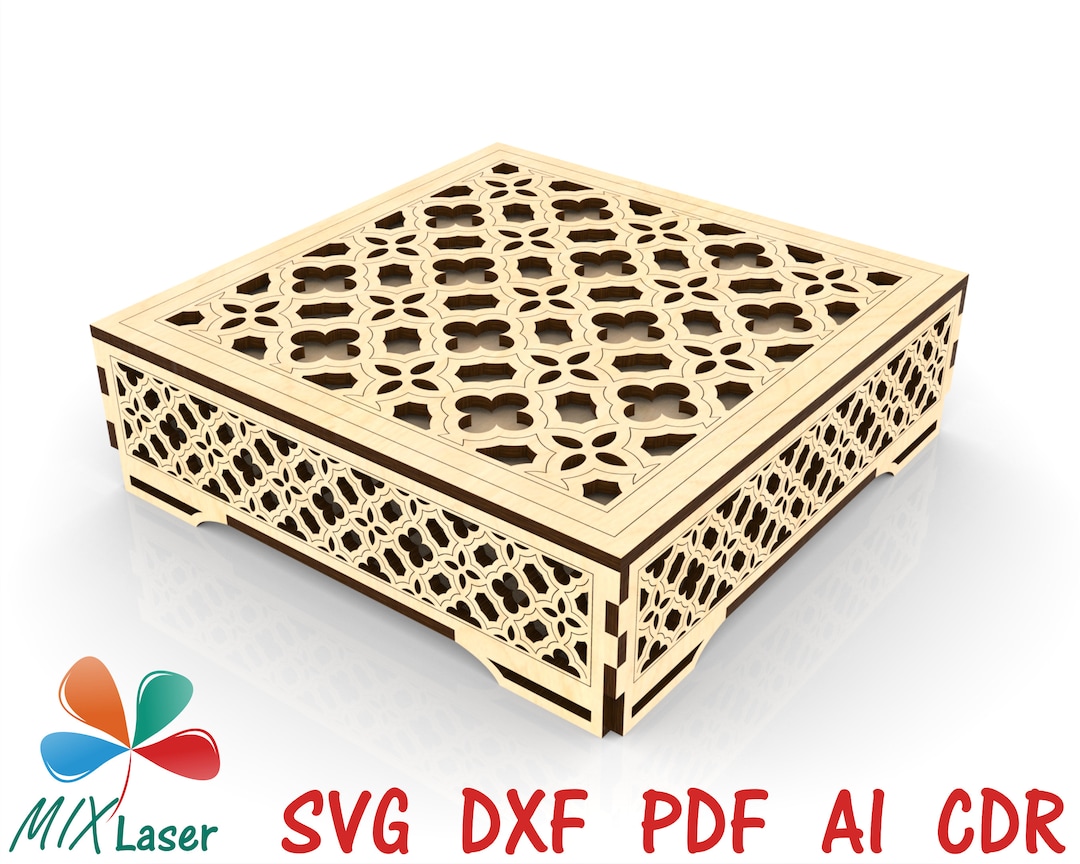 Laser Cut Jewelry Trinkets Box Svg Files - Laser Cutter Projects Dxf ...