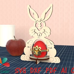 Glowforge SVG Cutting Project Easter Bunny Egg Stand Holder, Easter ...