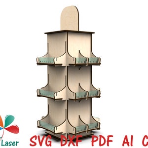 Laser Cut Files Rotating Craft Show Display Stand SVG Craft - Etsy