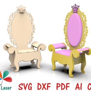 Wooden Princess Throne Chair - Laser Cutting Design Party Throne - CNC ...