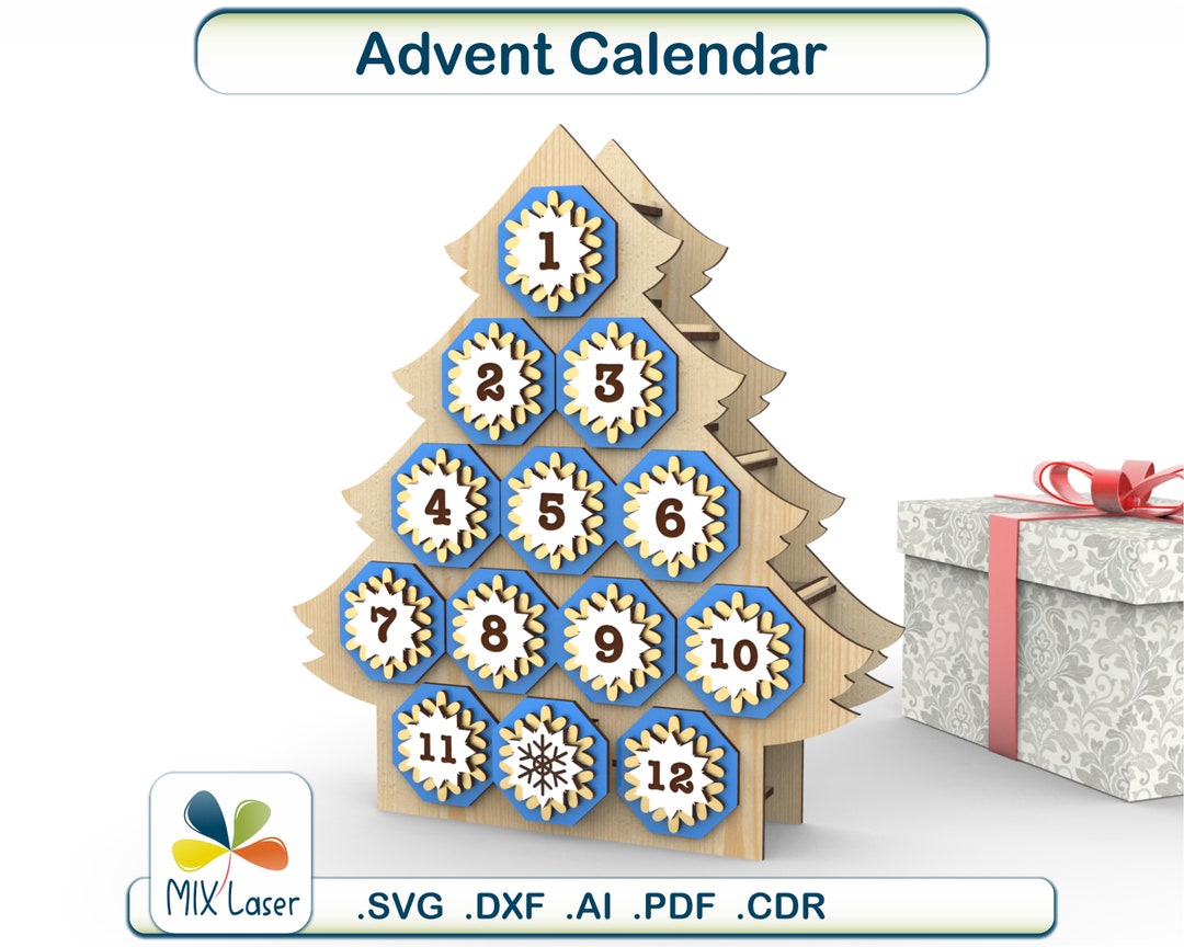 12 Days of Christmas Advent Calendar SVG Laser Cut Wood Projects ...