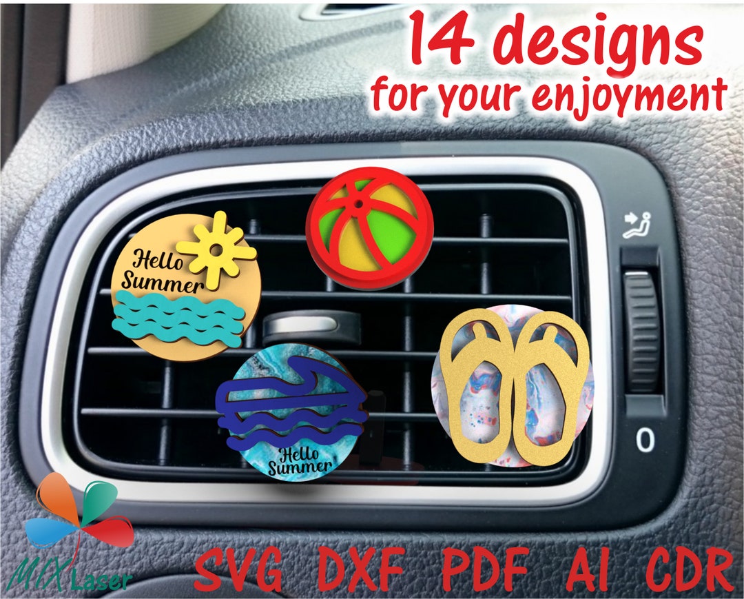 Car Air Freshener Vent Clips Bundle Laser Cut Files Essential Oil ...