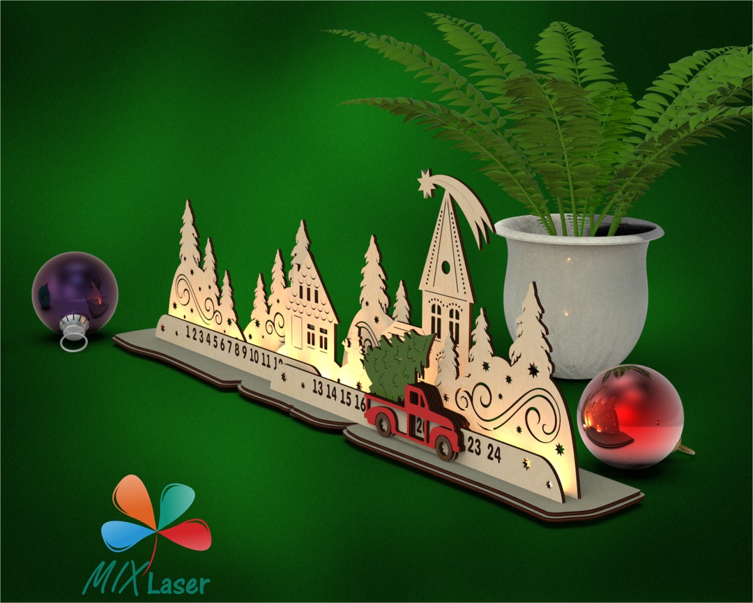 Advent Calendar Christmas Truck SVG Laser Cut Files for Glowforge ...