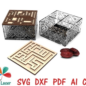 Islamic Calligraphy Gift Box Laser Cut SVG DXF Cnc Files, Eid Ramadan ...