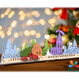 Advent Calendar Christmas Truck SVG Laser Cut Files for - Etsy Canada