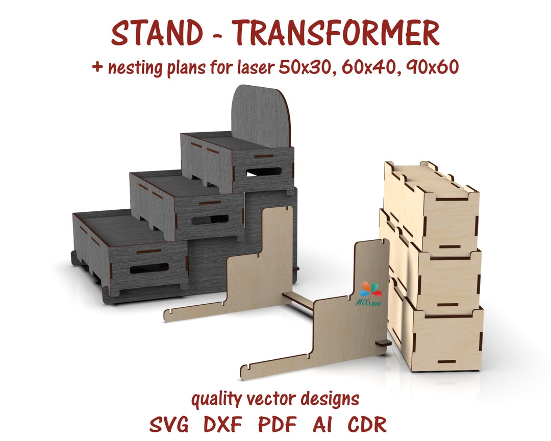 Craft Fair Wood Display Stand Svg Dxf CNC Laser Cutting Files ...
