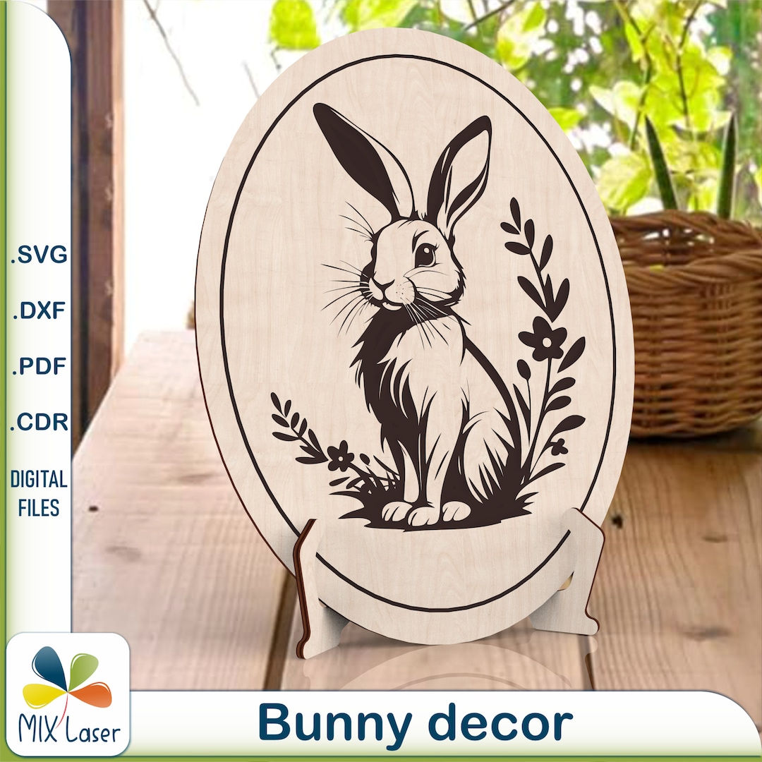 Easter Bunny SVG Cutting Files, Laser Engraving Project. Digital Vector ...
