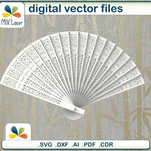 Laser Cut Plans Decorative Wooden Fan. Oriental Wooden Fan Wedding ...