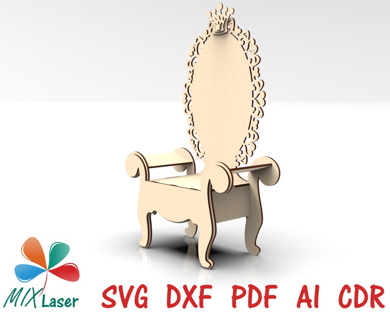 Wooden Princess Throne Chair Laser Cutting Design Party - Etsy