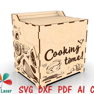 Recipe Box With Dividers and 4x6 Recipe Cards, Glowforge SVG Laser ...