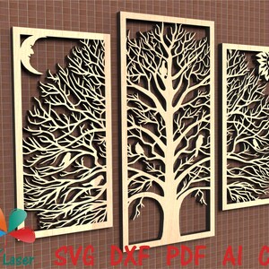 Tree Wall Art. Laser Cutting SVG DXF CNC Project. - Etsy
