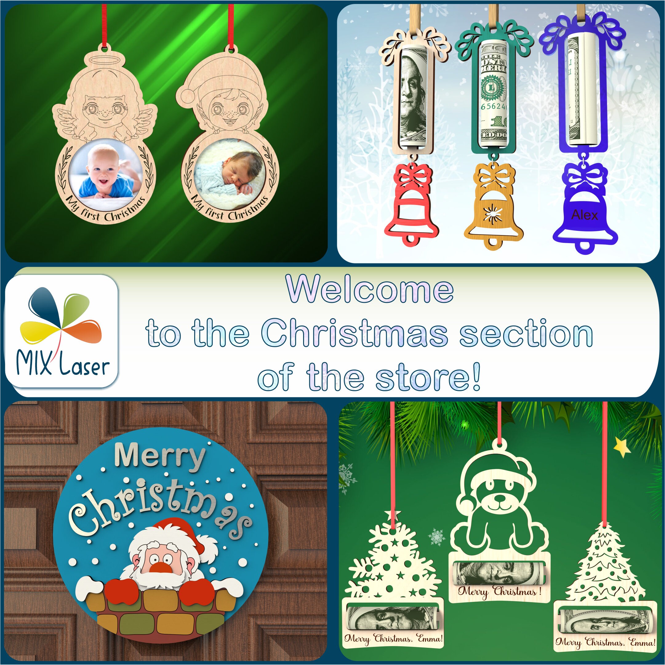 Angel Christmas Tree Topper SVG Laser Cut Projects - Cnc DXF Files for ...