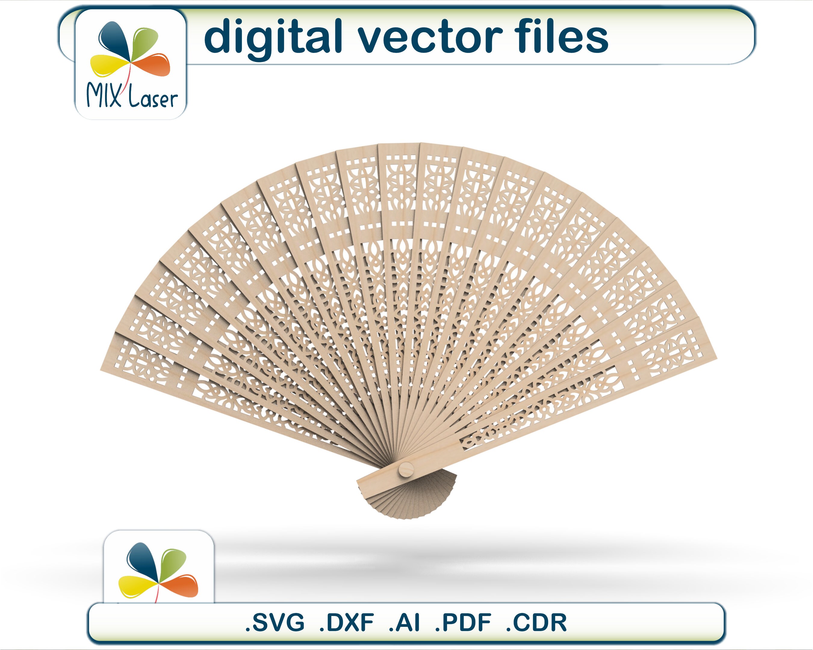 Laser Cut Plans Decorative Wooden Fan. Oriental Wooden Fan Wedding ...