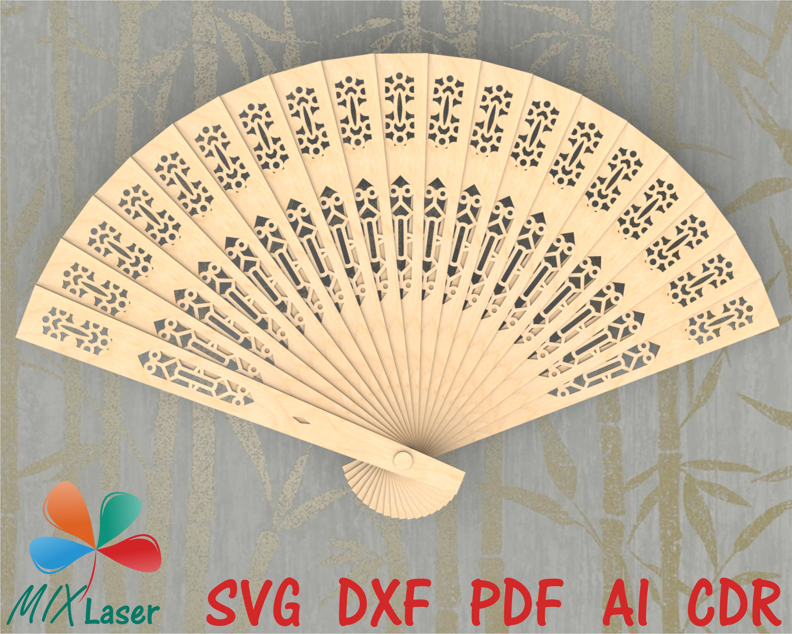 Laser Cut Plans Decorative Wooden Fan. Oriental Wooden Fan - Etsy