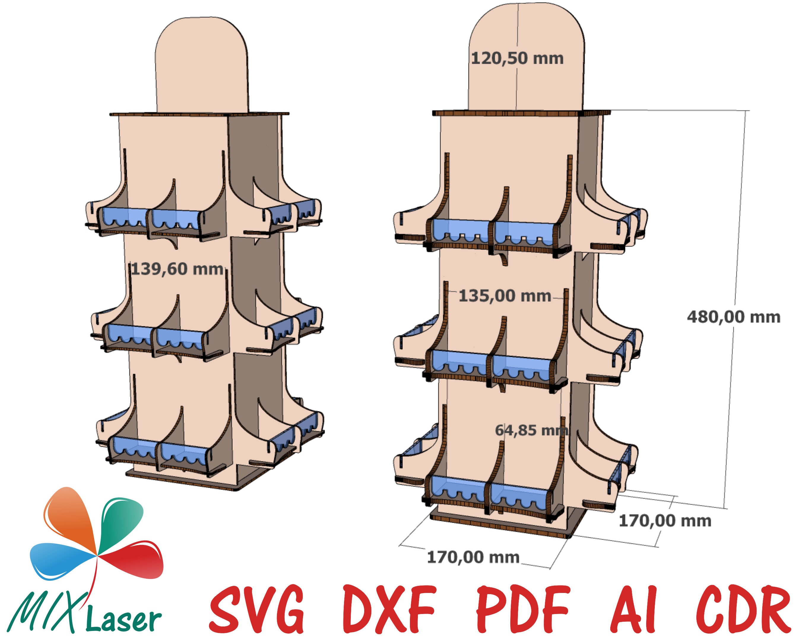 Laser Cut Files Rotating Craft Show Display Stand SVG, Craft Fair ...