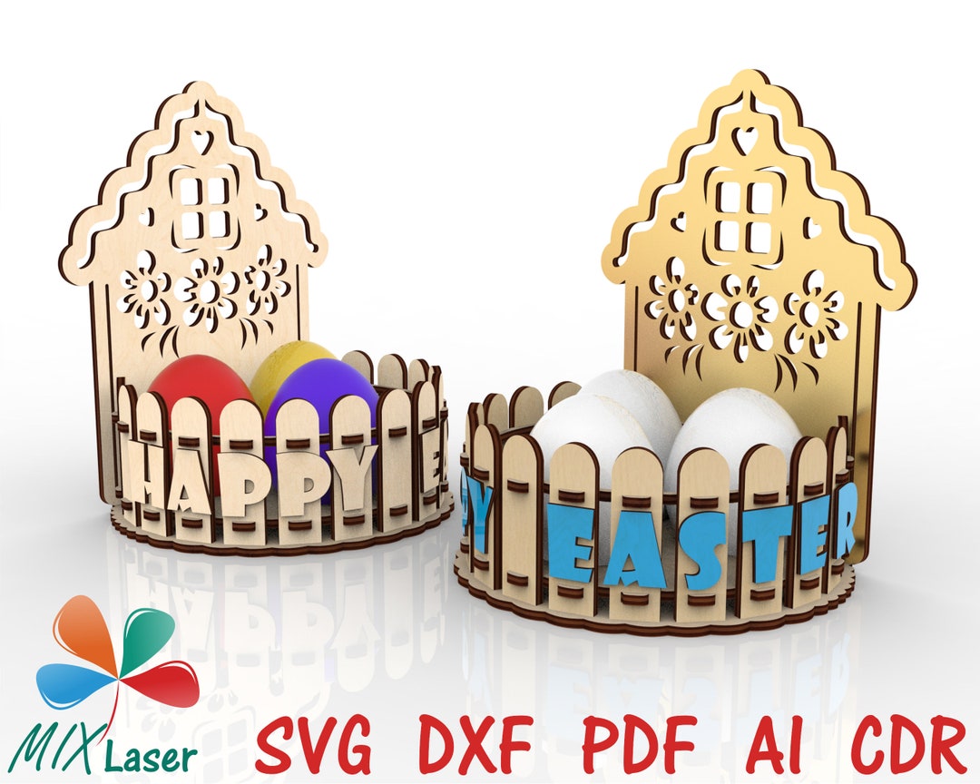 Lasercut Easter Bascket Svg Dxf Cnc Glowforge Project Cutting Files 6633