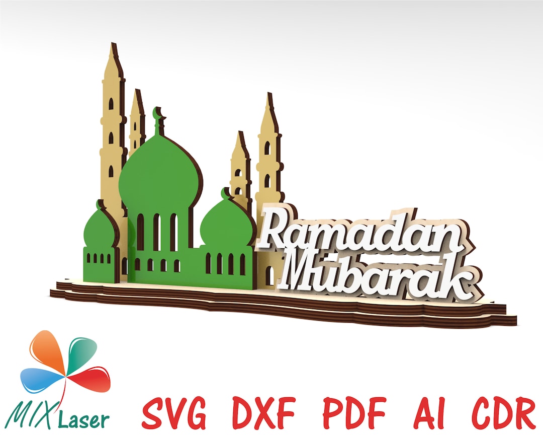 Laser SVG DXF Files Ramadhan Mubarak Table Decoration Sign. Laser ...