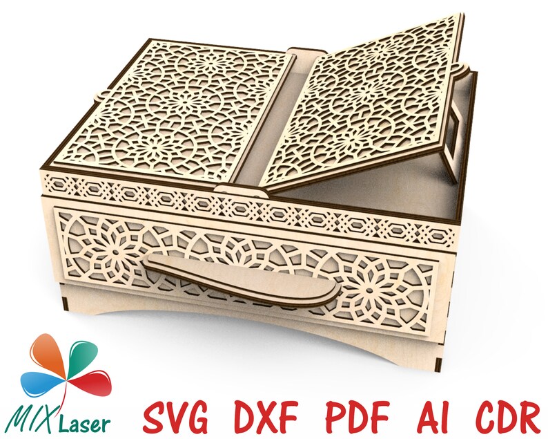 Laser Cut Quran Box Holder Quran Box Laser Design SVG DXF AI - Etsy