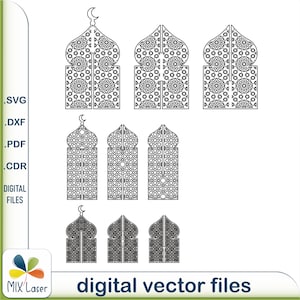 Ramadan Table Decorations SVG DXF Laser Cutting Plans Eid Mubarak ...