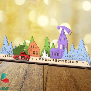 Advent Calendar Christmas Truck SVG Laser Cut Files for Glowforge ...