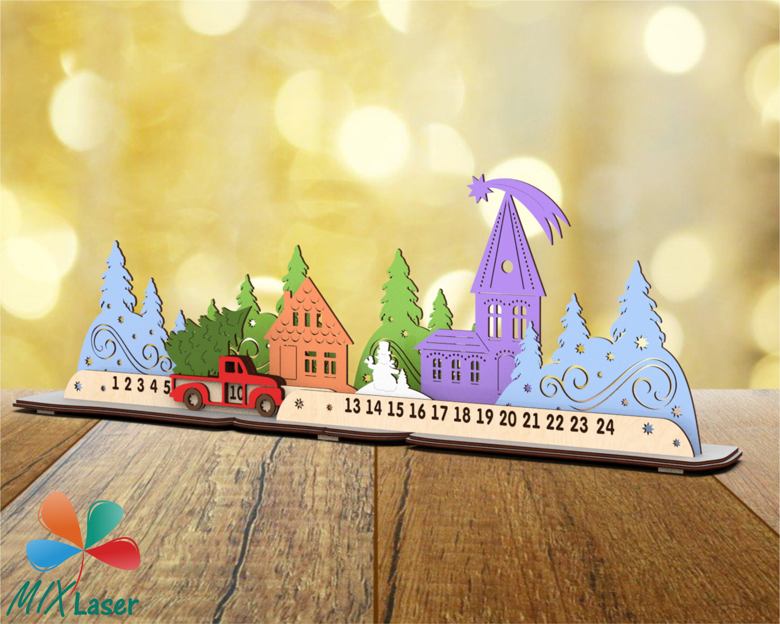 Advent Calendar Christmas Truck SVG Laser Cut Files for Glowforge ...