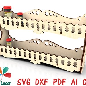 Laser Design Files Spice Rack Holder Shelf Spice Kitchen Organizer. DXF ...