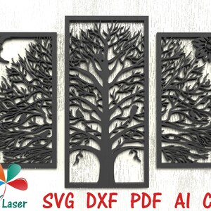 Tree Wall Art. Laser Cutting SVG DXF CNC Project. - Etsy