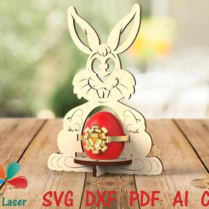 Glowforge SVG Cutting Project Easter Bunny Egg Stand Holder, Easter ...