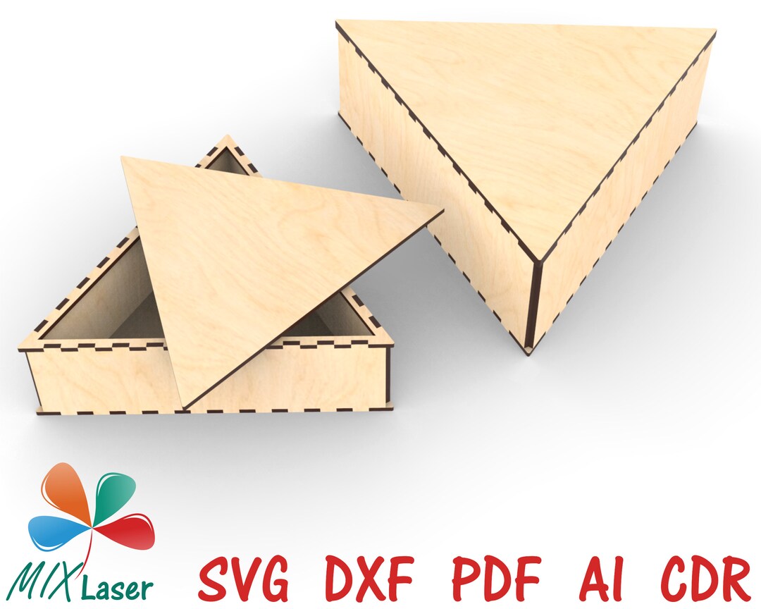 Laser Cut Patterns Triangle Wooden Box. Glowforge Vector SVG - Etsy