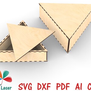 Laser Cut Patterns Triangle Wooden Box. Glowforge Vector SVG - Etsy