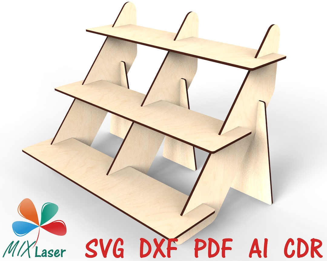 Display Stand - DXF SVG Laser Cut Vector Model - Glowforge Stand ...