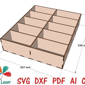 Laser Cut Display Stand & Tray SVG – Slanted Shelf Organizer and ...