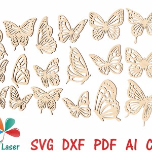 Butterfly Laser Cut SVG DXF Files Bundle - Glowforge SVG Laser Cut ...