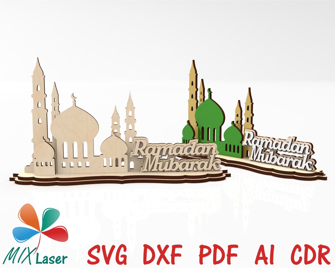Laser SVG DXF Files Ramadhan Mubarak Table Decoration Sign. Laser ...