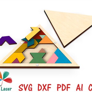 Triangle Puzzle SVG DXF Laser Cut Files. Puzzle Template for Cnc Laser ...