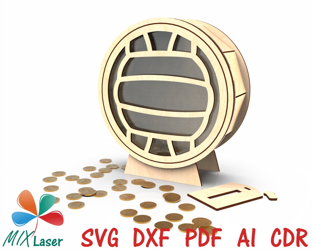 Piggy Bank Ball Laser Cutting Plans - Glowforge SVG Templates - CNC ...