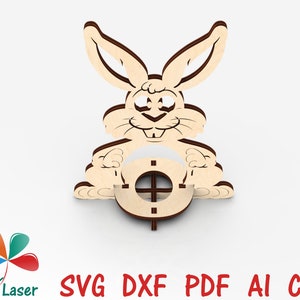 Glowforge SVG Cutting Project Easter Bunny Egg Stand Holder, Easter ...