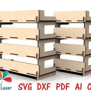 Two 4 Tier Collapsible Display Shelf Stands, SVG Laser Design for ...