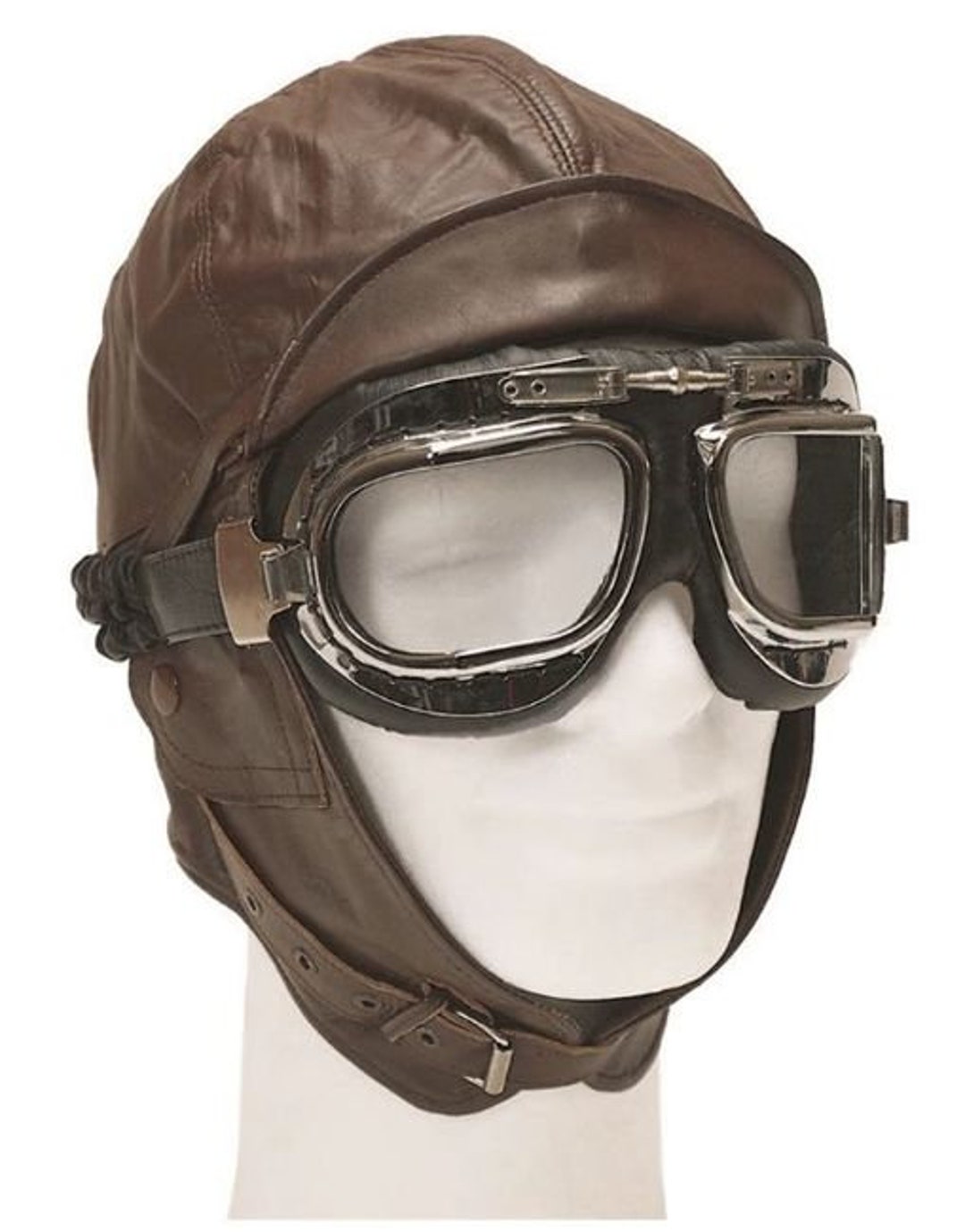 Brown/black AVIATION HELMET - Etsy