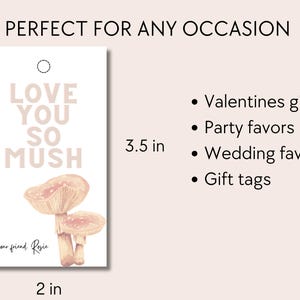 Valentine's Day Gift Tags - Mushroom. Editable and Instant Download ...