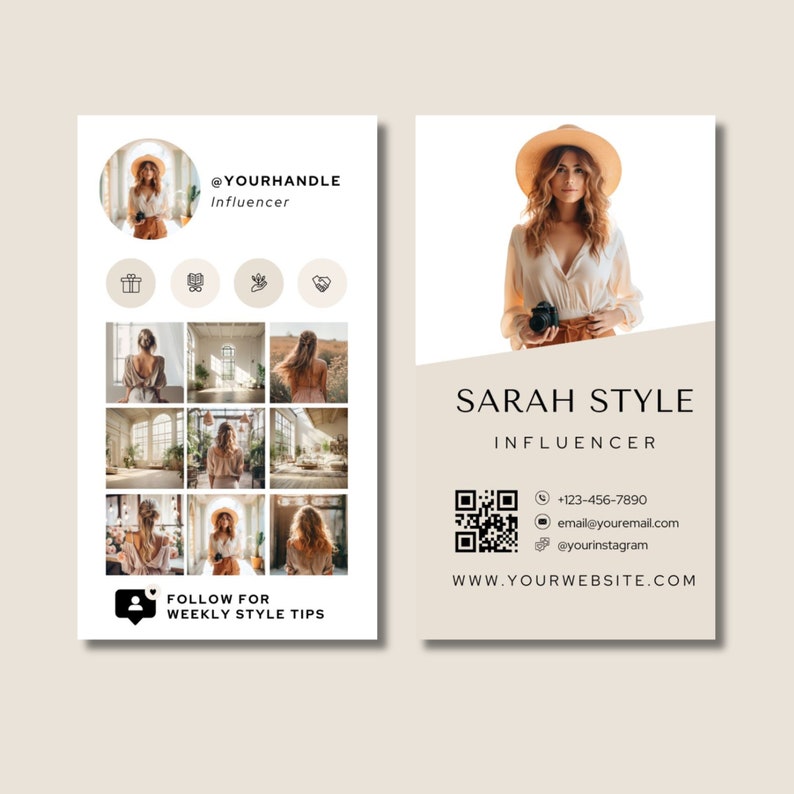 Digital Influencer Business Card for Phone, Content Creator Phone ...