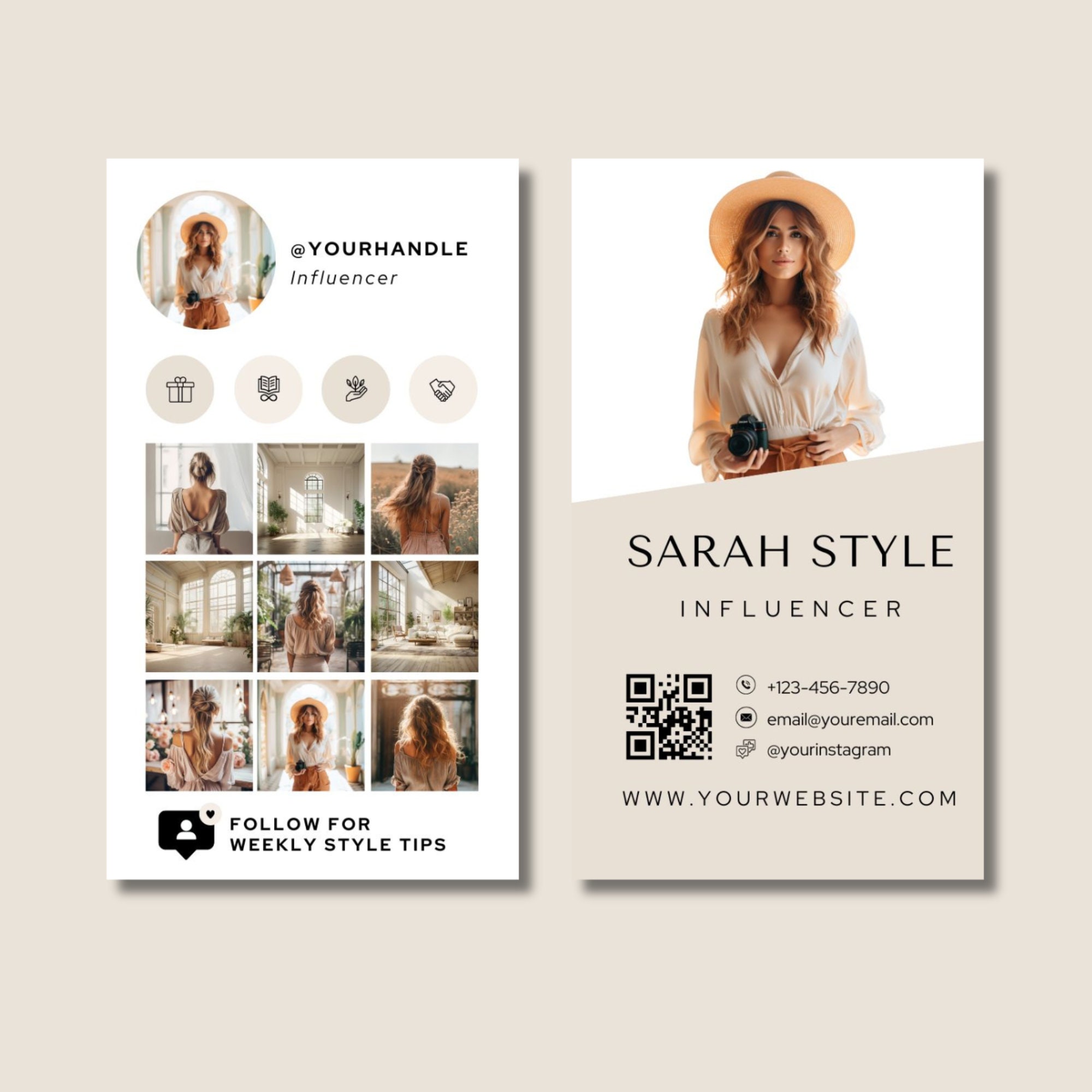 Digital Influencer Business Card for Phone, Content Creator Phone ...