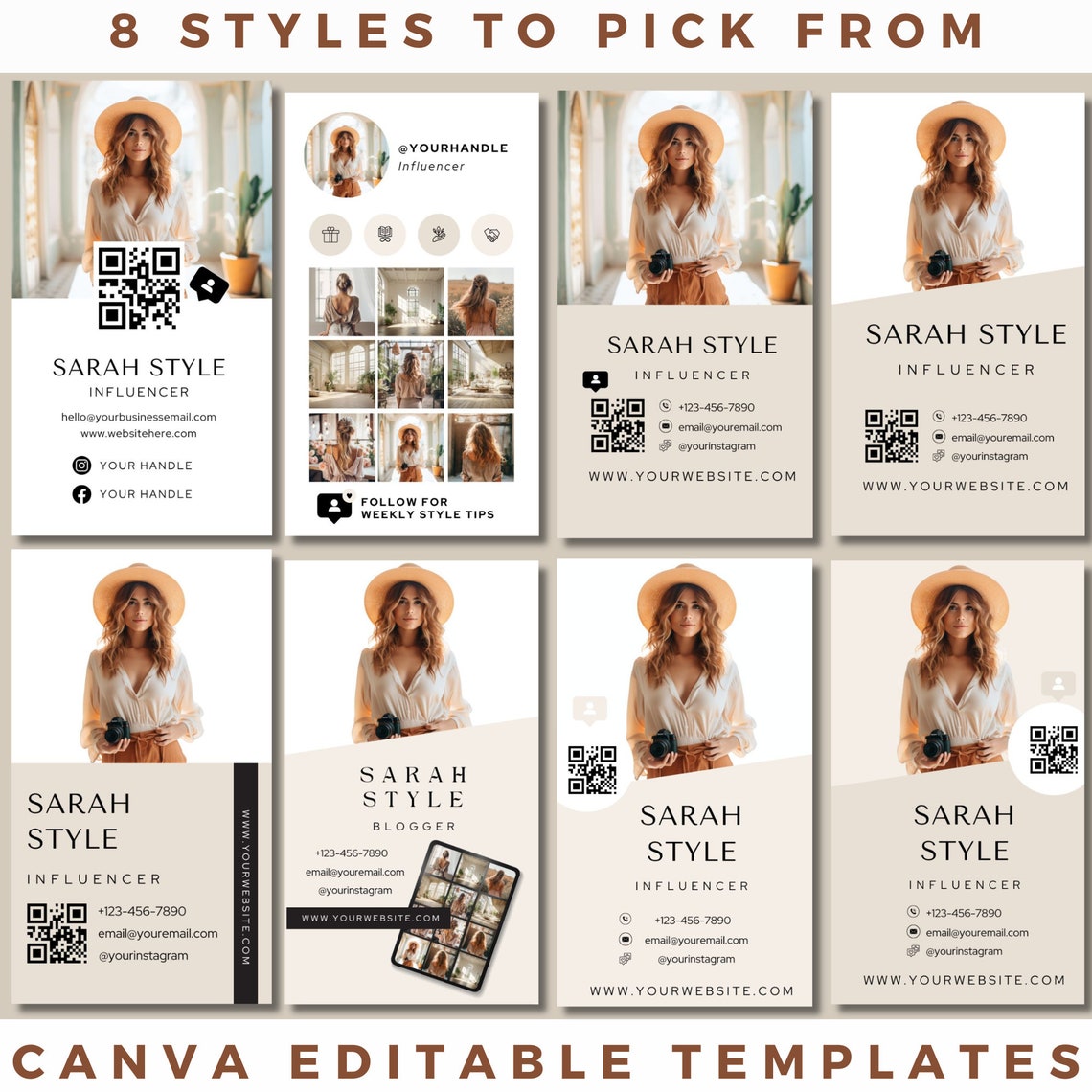 Digital Influencer Business Card for Phone, Content Creator Phone ...