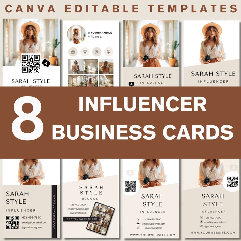 Digital Influencer Business Card for Phone, Content Creator Phone ...