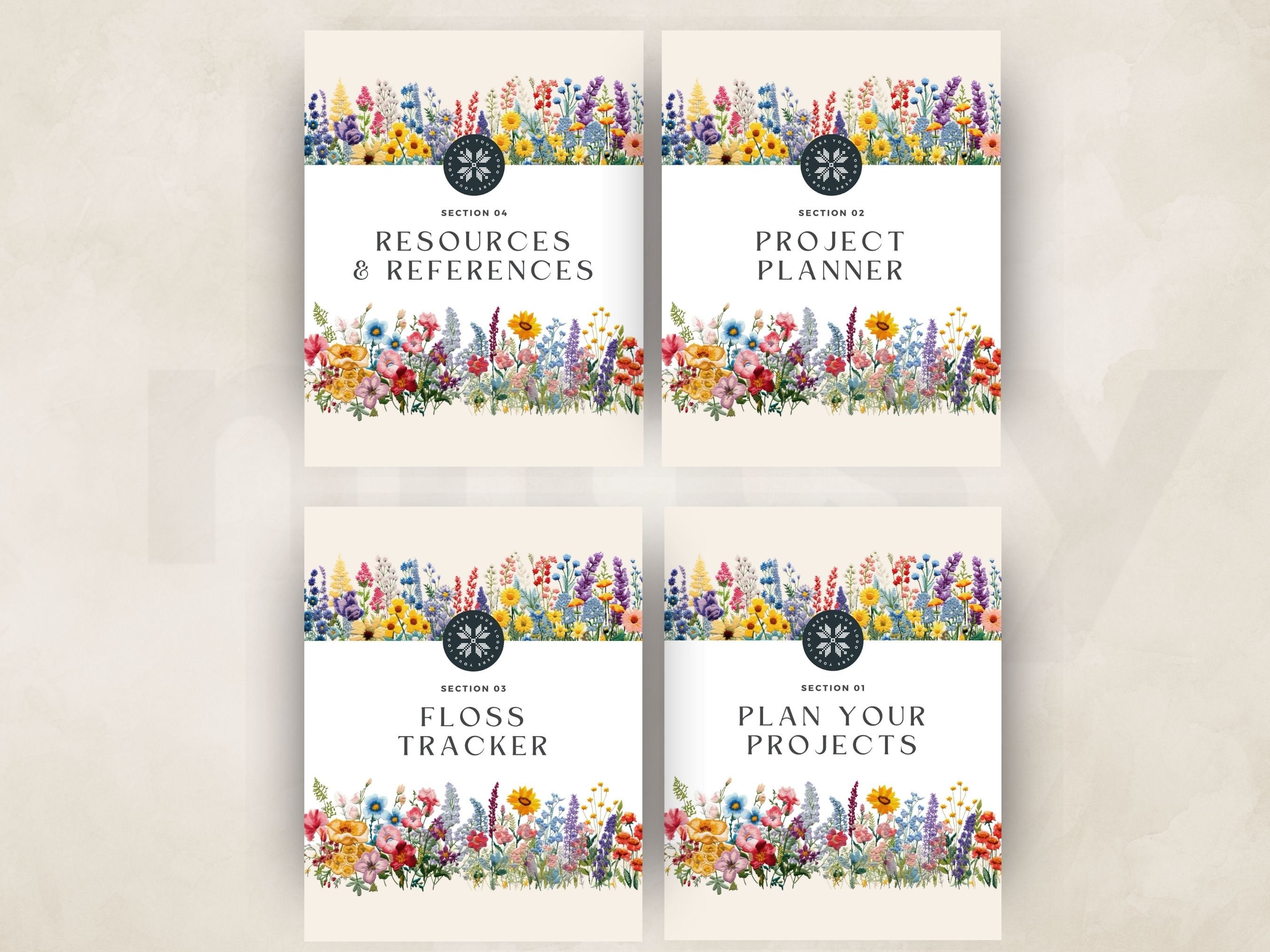 Cross Stitch Planner, Printable, Canva Template, Digital Planner ...