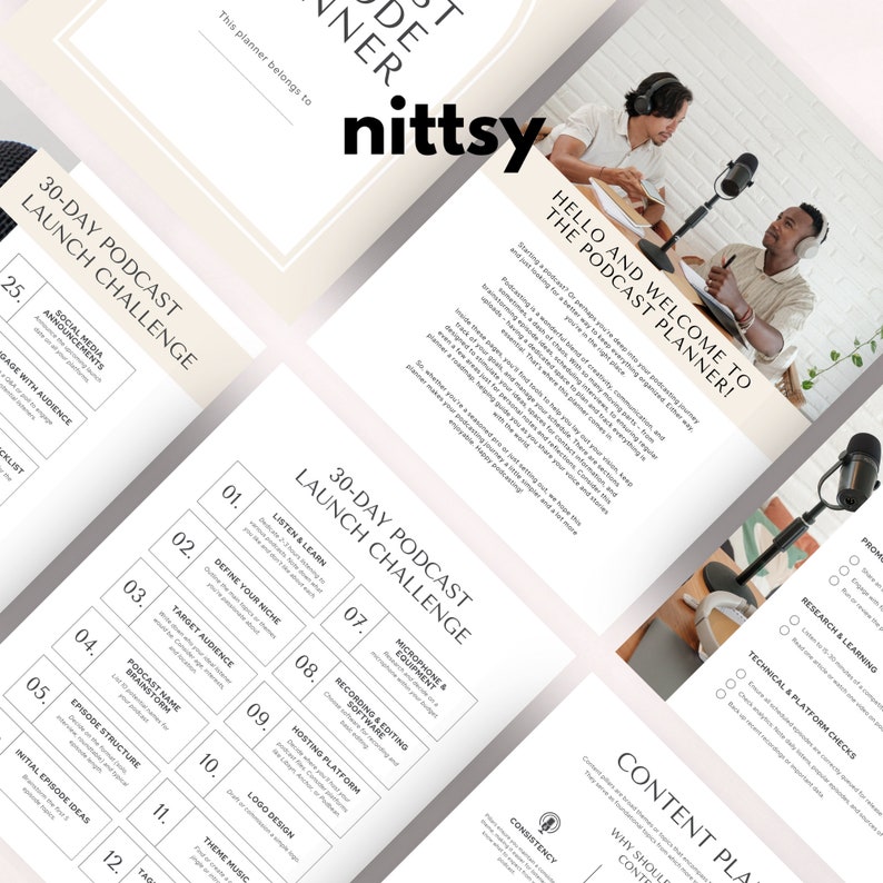 Digital Podcast Episode Planner: Canva Editable, 20-page Workbook - Etsy