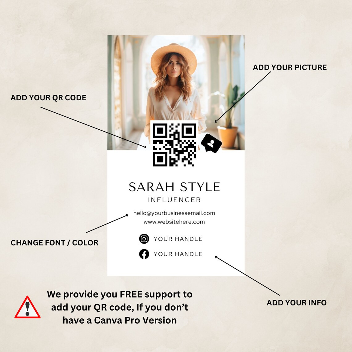 Digital Influencer Business Card for Phone, Content Creator Phone ...