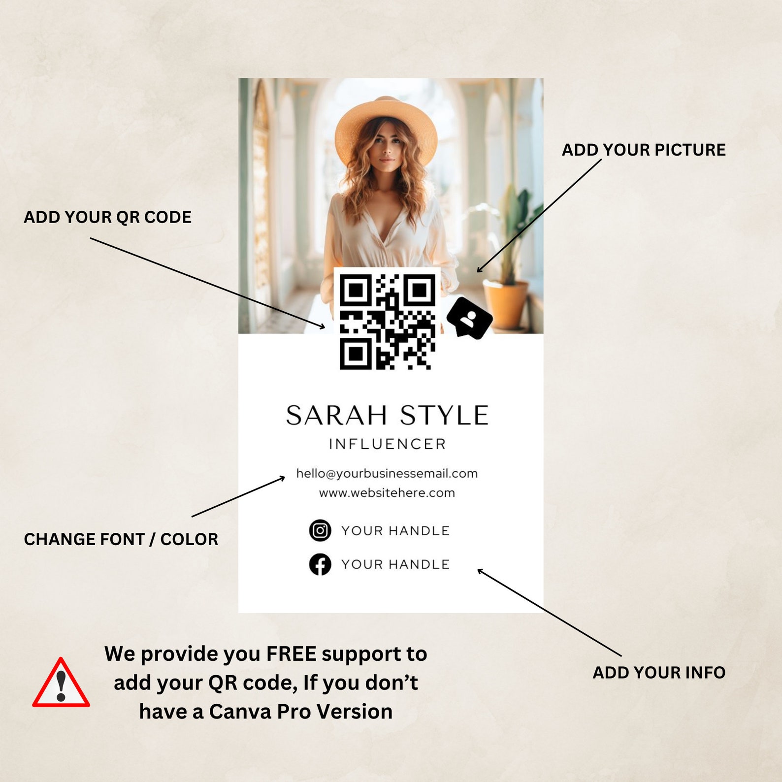 Digital Influencer Business Card for Phone, Content Creator Phone ...