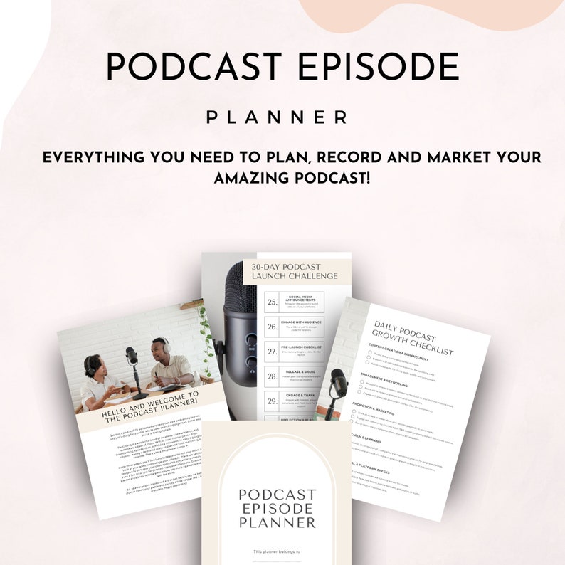 Digital Podcast Episode Planner: Canva Editable, 20-page Workbook - Etsy