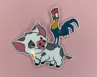 Moana Sticker Hei Hei and Pua Together Snuggling Disney Sticker for ...